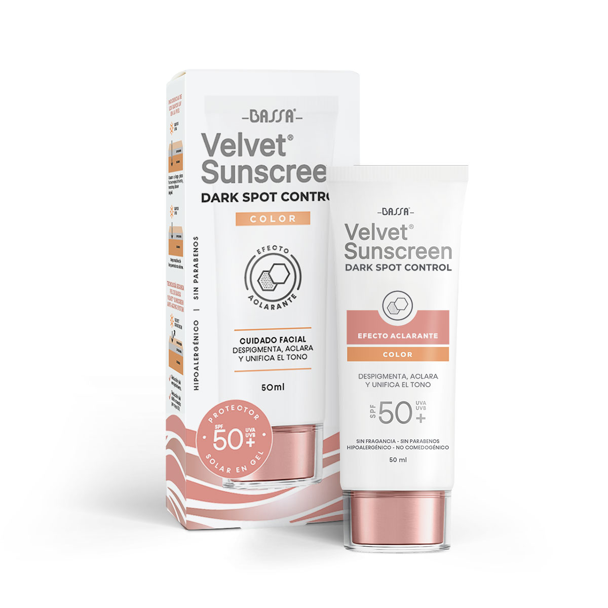 VELVET SUNSCREEN GEL COLOR DARK SPOT CONTROL 50ml - Dermocare